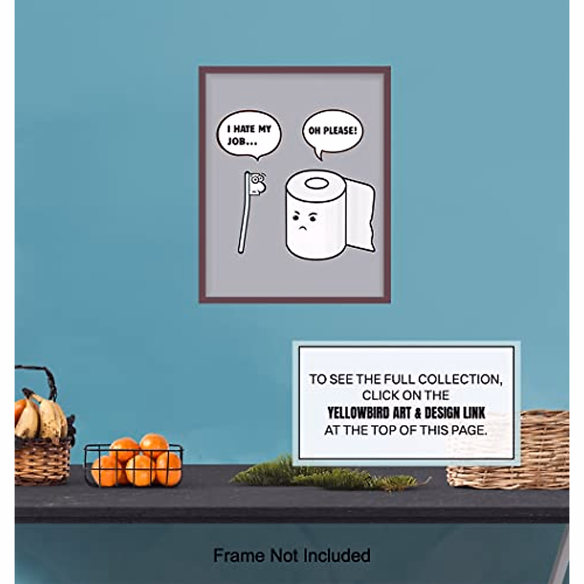 Bathroom Typography Art Print Wall Art Poster - Chic Modern Home Decor for Bath - Makes a Great Gag Gift or Funny Housewarming Gift - 8x10 Photo- Unframed