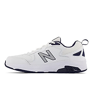 New Balance Men's 857 V3 Casual Comfort Cross Trainer, White/Navy, 11.5