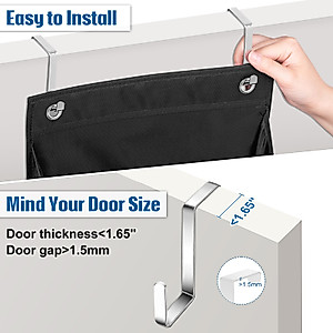 SLEEPING LAMB 2 Pack Narrow Over The Door Shoe Organizer with 8 Large Deep Pockets, Hanging Shoe Rack for Closet Door Storage for Boots, Sneakers (Black)