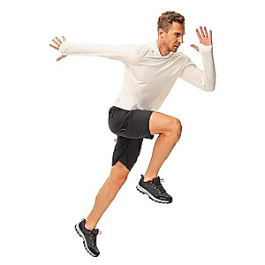 Libin Men's Quick Dry Golf 10" Shorts, Lightweight Hiking Stretch Gear, Travel Fishing Casual Tactical Pockets Shorts, Black XXL