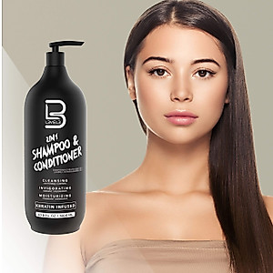 L3 Two in One Shampoo and Conditioner - Smooths and Strengthens Hair - Improves Shine and Tames Frizzy Hair - 33.8 Fl Oz
