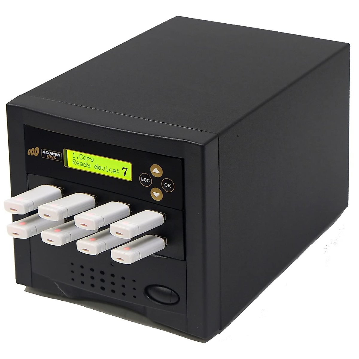Acumen Disc 1 to 7 USB Duplicator - Multiple Standard-A Flash Memory Card Copier & Sanitizer (DOD Compliant) System - 2.0/3.0 Digital Key Dongle/Thumb Drive Media Mass Storage