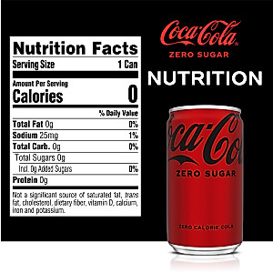 Coca-Cola Coke Zero Sugar Diet Soda Soft Drink, 7.5 fl oz, 10 Pack