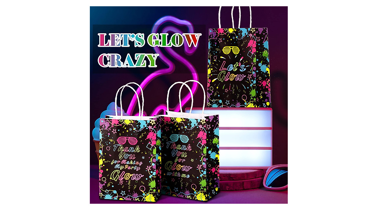 Nezyo 24 Pack Neon Party Bags for Kids' Celebrations