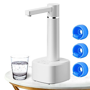 Desktop Water Dispenser for 5 Gallon Bottle, Electric Water Pump Portable USB Charging with 3 Water Jug Cap for Home, Office, Outdoor, 5 Gallon Water Dispenser