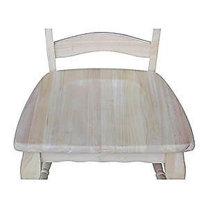 International Concepts Country french Chair with Solid Seat, Unfinished