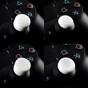 Ambertown Pack of 8 pcs Analog Controller Gamepad Raised Antislip Thumb Stick Grips Thumbsticks Joystick Cap Cover for PS5, PS4, PS3, Switch Pro, Xbox one, Xbox 360, Wii U, PS2 Controller (White)