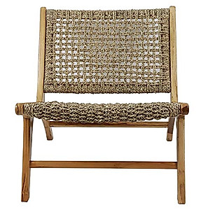 Decor Therapy London Light Oak Seagrass Weave Accent Chair, Natural