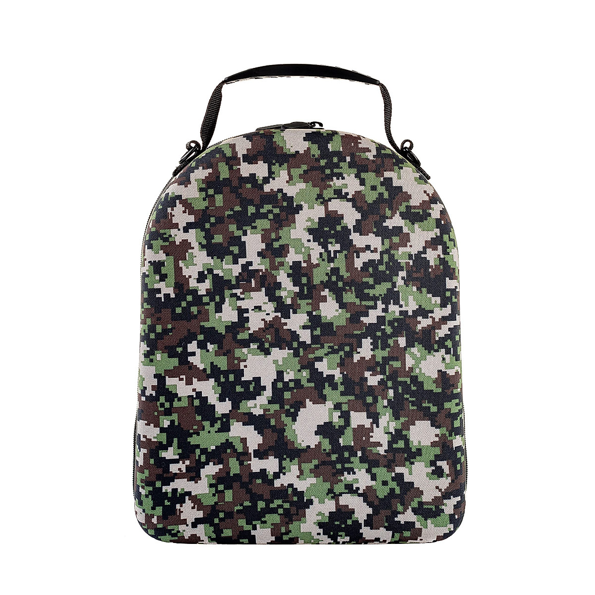 Thorza 6 Hat Travel Case for Baseball Caps, Trucker, and Flat Brim Hats - Hard Side Storage and Protection Case - Dust Proof Carrier with Carry Handle and Shoulder Strap - Camouflage