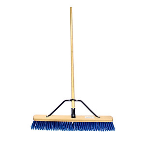 24'' RK Safety Wooden Push Broom with Brace and Bamboo Handle (Pack of 6)