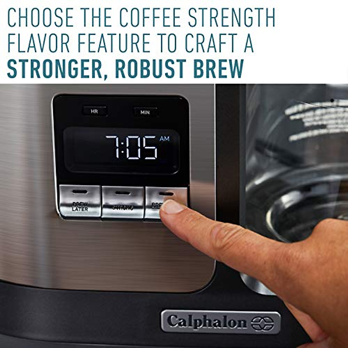 Calphalon BVCLDCG1 Perfect-Brew 10-Cup Coffee Maker, Dark Stainless Steel