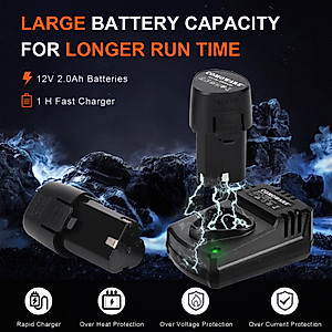 COMOWARE 3/8 Cordless Electric Ratchet Wrench Kit, 40ft-lbs Torque, 12V Power, 8 Sockets, LED Light, Fast Charger, Ergonomic Design