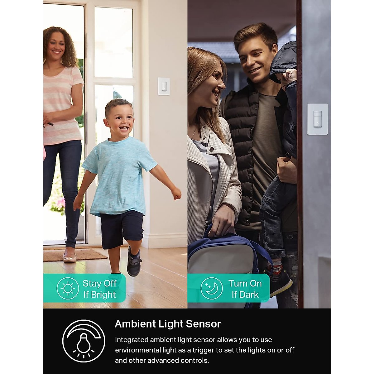 Kasa Smart WiFi Motion Sensor Switch, Single Pole, Needs Neutral Wire, 2.4GHz Wi-Fi Light Switch, Compatible with Alexa & Google Home, UL Certified, No Hub Required(KS200M),White,1-Pack