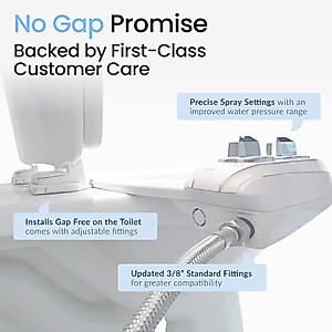 LUXE Bidet NEO 120 Plus - Only Patented Bidet Attachment for Toilet Seat, Innovative Hinges to Clean, Slide-in Easy Install, Advanced 360° Self-Clean, Single Nozzle, Rear Wash (Rose Gold)