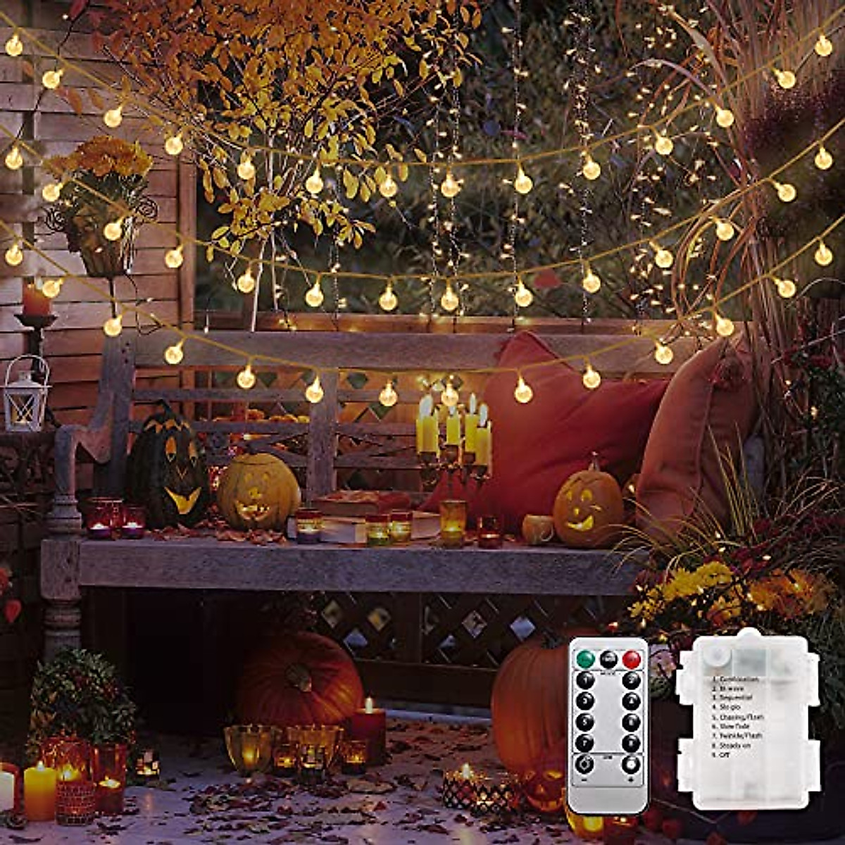 Big Globe String Lights Fairy Lights Battery Operated 21FT 60LED Bubble Ball,lamp String Waterproof Indoor Outdoor Hanging Lights Decorative Christmas Lights for Home Party Patio Garden Wedding