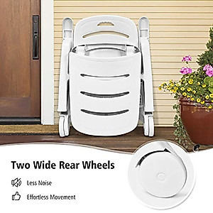 HAPPYGRILL Foldable Patio Lounger Chaise Chair with Wheels for Outdoor Patio Poolside