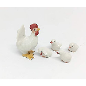 Studio one Handmade Animal Figurine Ceramic Lovely Hen an Chicks Farm Animal Collection Best Gift
