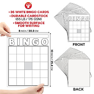 Hygloss Products Blank Bingo Cards, White, 36 Per Pack,HYG87130