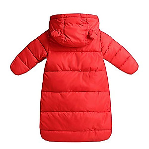 Aivtalk Infant Baby Long Sleeve Hooded Wearable Blanket Zipper Up Fleece Snowsuit for Toddler Newborn 6-12 Months Red