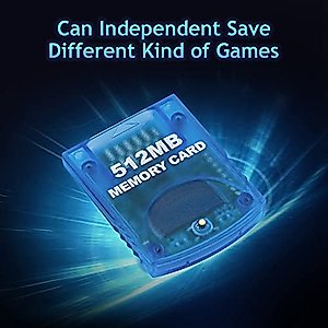 Mcbazel 512MB (8192 Blocks) Memory Card for Gamecube and Wii Console - Blue