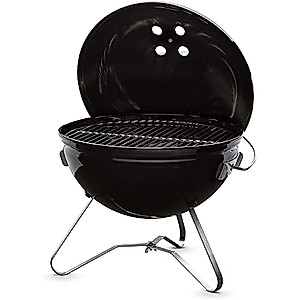 Weber 40020 Smokey Joe Premium 14-inch Charcoal Grill Black Bundle with 2 YR CPS Enhanced Protection Pack