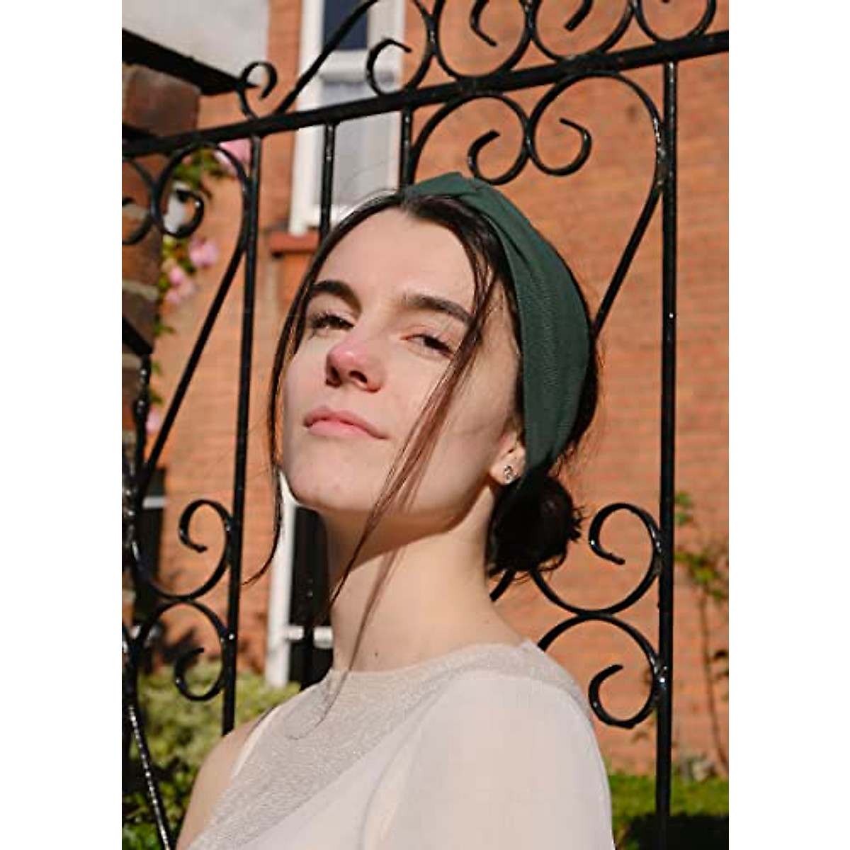 DRESHOW 8 Pack Girls Turban Wide Headbands for Women Headwraps Knotted Elastic Yoga Workout Solid Color Hair Accessories