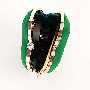 Goclothod Women Heart Shape Clutch Purse Velvet Shoulder Bag Evening Tote Chain Purse