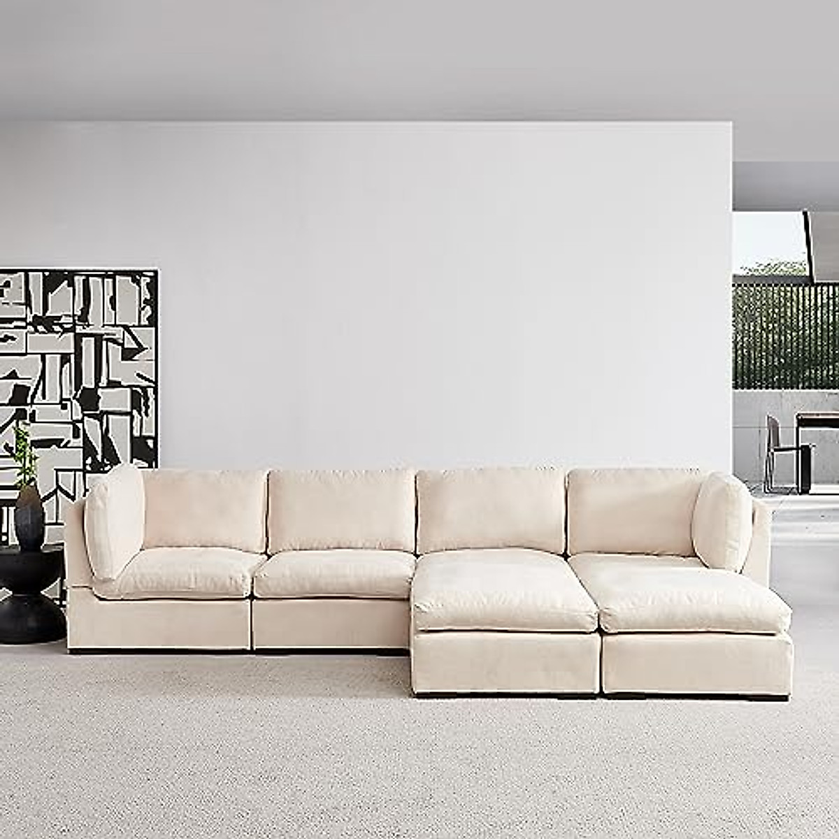 Oversized Modular Sectional Sofa Set,Extra Large U Shaped Convertible Couch with Reversible Chaise and Movable Ottoman,Free Combination Symmetrical Sofa&Couches Bed for Living Room Office