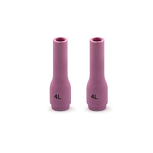 WeldingCity 2-pk LONG Gas Lens Ceramic Cup 796F71 (#4, 1/4") for TIG Welding Torch 9, 20 and 25 Series in Lincoln Miller ESAB Weldcraft CK Everlast