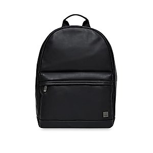 KNOMO Albion Leather Backpack 16" Laptop Computer Shoulder Bag for Business, Work & Travel,Black