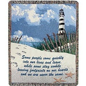 Manual Shoreline Collection 50 x 60-Inch Tapestry Throw, Feet Prints on the Heart