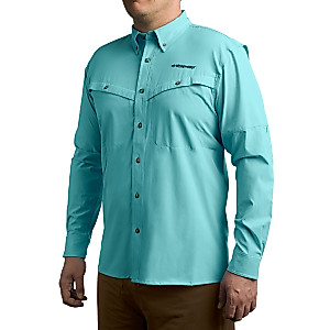 Whitewater Lightweight Moisture Wicking Long Sleeve Fishing Shirt with UPF 50 (XX-Large, Lagoon)
