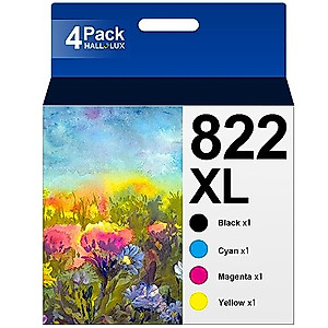 822XL Remanufactured Ink Cartridge Replacement for Epson 822XL 822 XL T822XL Fit for Workforce Pro WF-4820 WF-3820 WF-4830 WF-4833 WF-4834 Printer(Black Cyan Magenta Yellow, 4-Pack)