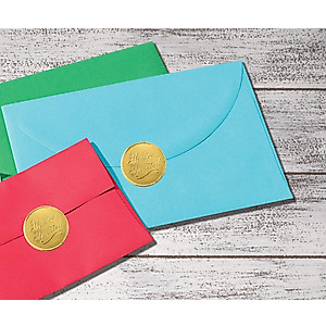 PaperDirect Gold You're Invited Round Embossed Foil Seals, 48 Count