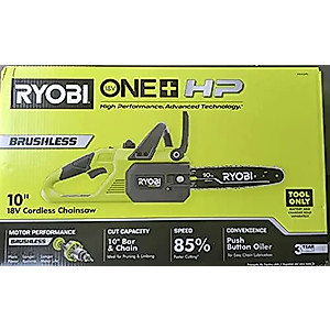 RYOBI ONE+ HP 18V Brushless 10 in. Cordless Battery Chainsaw (Tool Only) P2502BTL 0