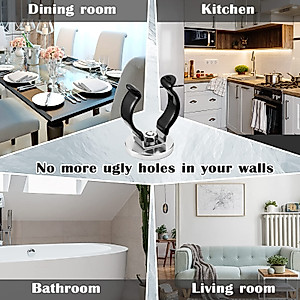 LEIFIDE Magnetic Hook Round Base Magnet Fastener with Steel Clip Chrome Plate Magnetic Tool Holder Heavy Duty Magnetic Holder for Indoor Outdoor Hanging Kitchen Home Organization (4, Black)