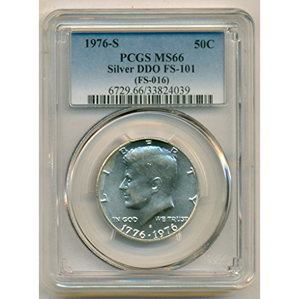 1976 S Kennedy Bicentennial Silver DDO Variety FS-101 Half Dollar MS66 PCGS