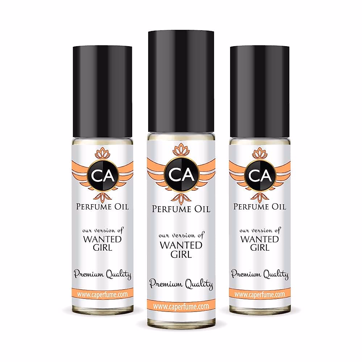 CA Perfume Impression of Wanted Girl For Women Replica Fragrance Body Oil Dupes Alcohol-Free Essential Aromatherapy Sample Travel Size Concentrated Long Lasting Attar Roll-On 0.3 Fl Oz-X3