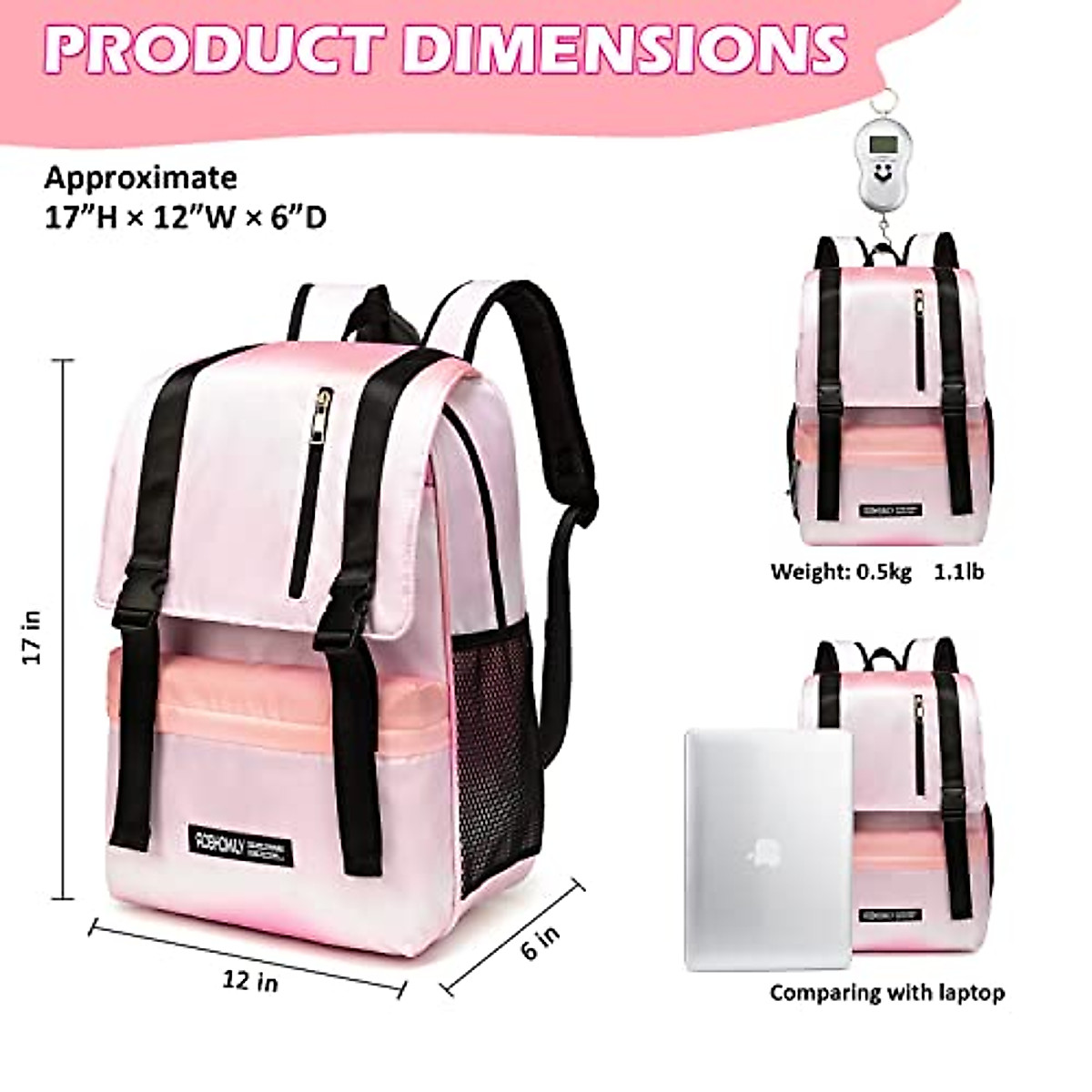 Robhomily Backpack for Teen Girls Middle School Backpack Purple Spacious Lightweight Bookbags Travel Casual Daypack Laptop Backpacks for Teenage Girl Women