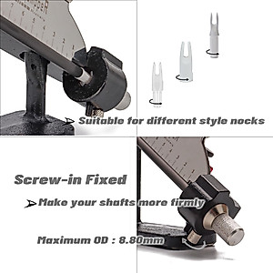 M.SJUMPPER ARCHERY Fletching Jig Adjustable Fletches Tool with Straight Clamp for DIY Arrows Shafts (Blue + Black)