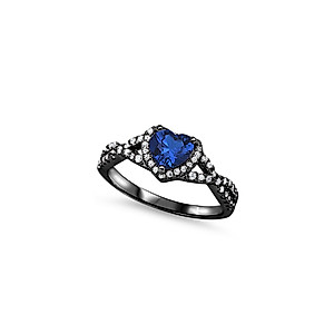 Blue Apple Co. Halo Infinity shank Heart Promise Ring Round Cubic Zionia 925 Sterling Silver Choose Color