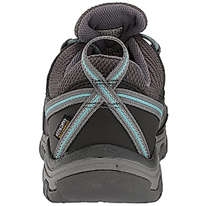 KEEN Women's Ridge Flex Low Height Waterproof Hiking Boots, Raven/Porcelain, 8.5