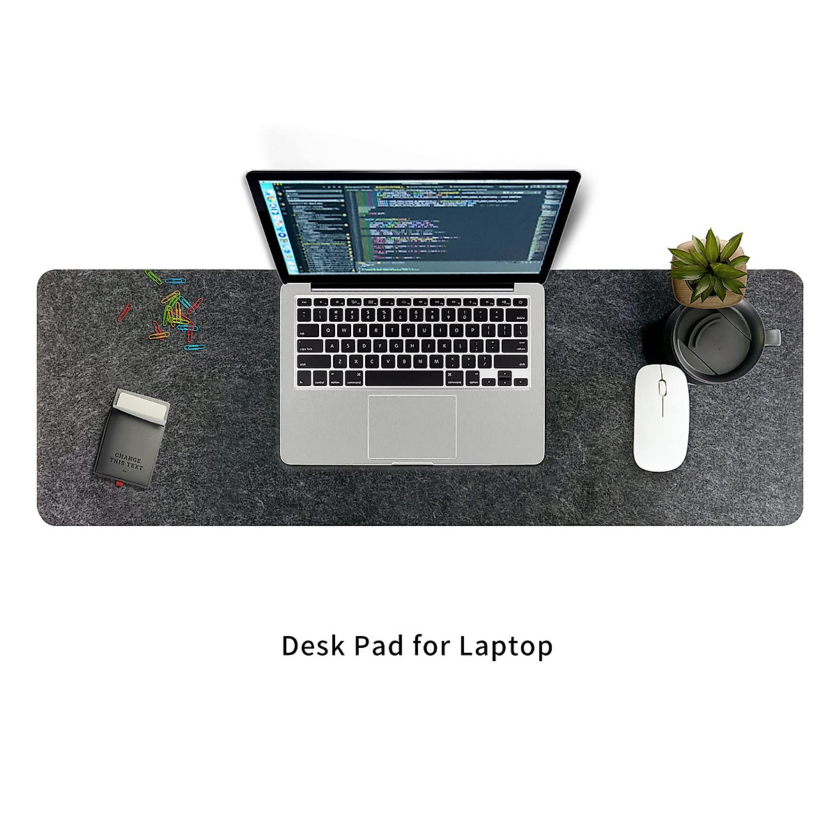 Large Felt Desk Pad | Computer Mat for Desk(36x12Inches)|Desk Mat for Keyboard and Mouse|Dark Grey