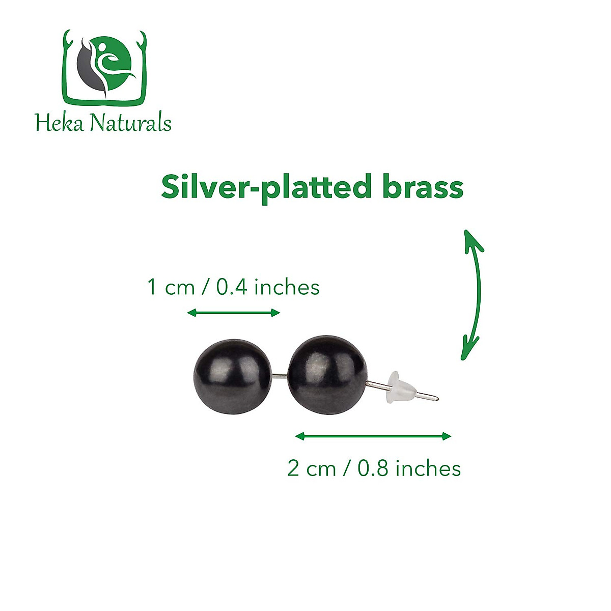 Heka Naturals Shungite Stone Earrings | Trendy Accessory for Women, Handmade Earrings - Natural Earrings for Women, Real Shungite Black Stone Crystal Earrings