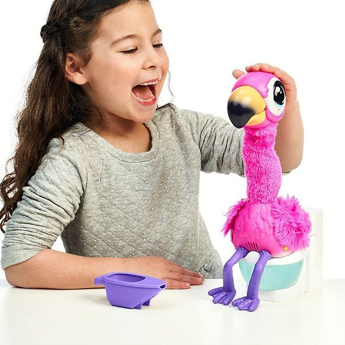 Little Live Pets Gotta Go Flamingo | Interactive Plush Toy That Eats, Sings, Wiggles, Poops and Talks (Batteries Included) | Reusable Food. Ages 4+, Multicolor (26222)