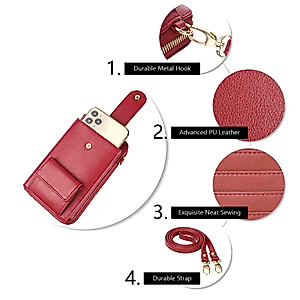 Cebostin Small Phone Purse Crossbody for Women, Mini Shoulder Bag Cell Phone Wallet and Handbags with 12 Credit Card Slots (Khaki)