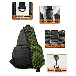 Sling Backpack, St. Patrick's Day Minimalist Green Retro Texture Waterproof Lightweight Small Sling Bag, Travel Chest Bag Crossbody Shoulder Bag Hiking Daypack for Women Men