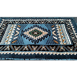 Kingdom Southwest Native American Area Rug Blue Green Design #D143 (3ft.X4ft7in.)