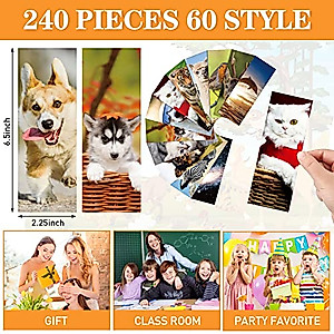 240 Pieces Cool Bookmarks for Kids Inspirational Animal Bookmarks Space Galaxy Bookmarks Vivid Animal Bulk Bookmarks for Kids and Men Women, Book Marks for Book Lovers Students Reading Gifts