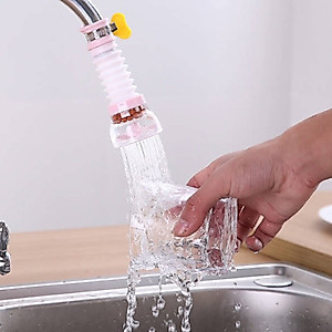 WskLinft Water Tap Filter Splash-Proof 360-Degree Rotatable Faucet Aerator Water Tap Extension Filter Gadget Kitchen Accessories Pink